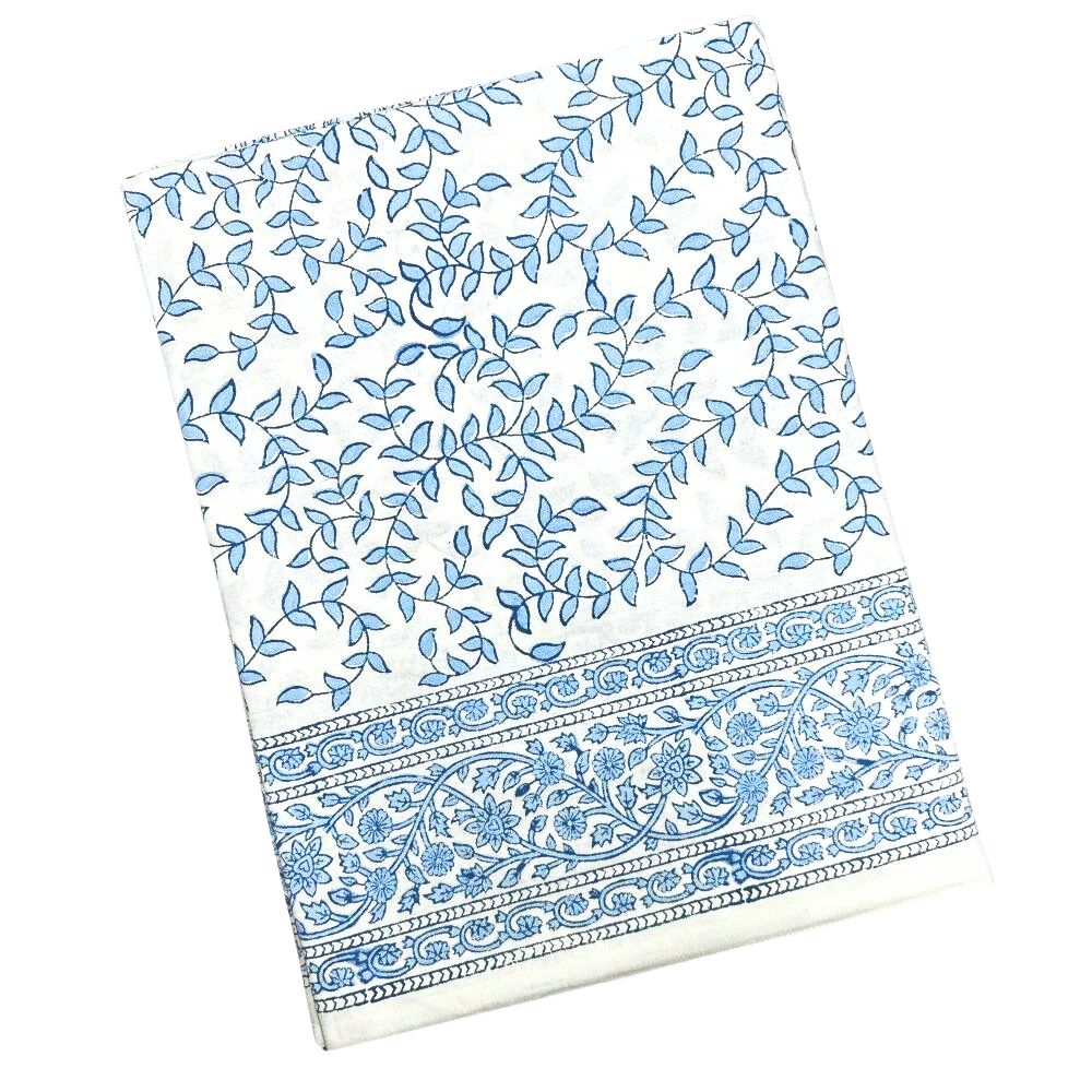 Imperfect Blue Leaves - 120" Round Tablecloth – Flying Sheep Country