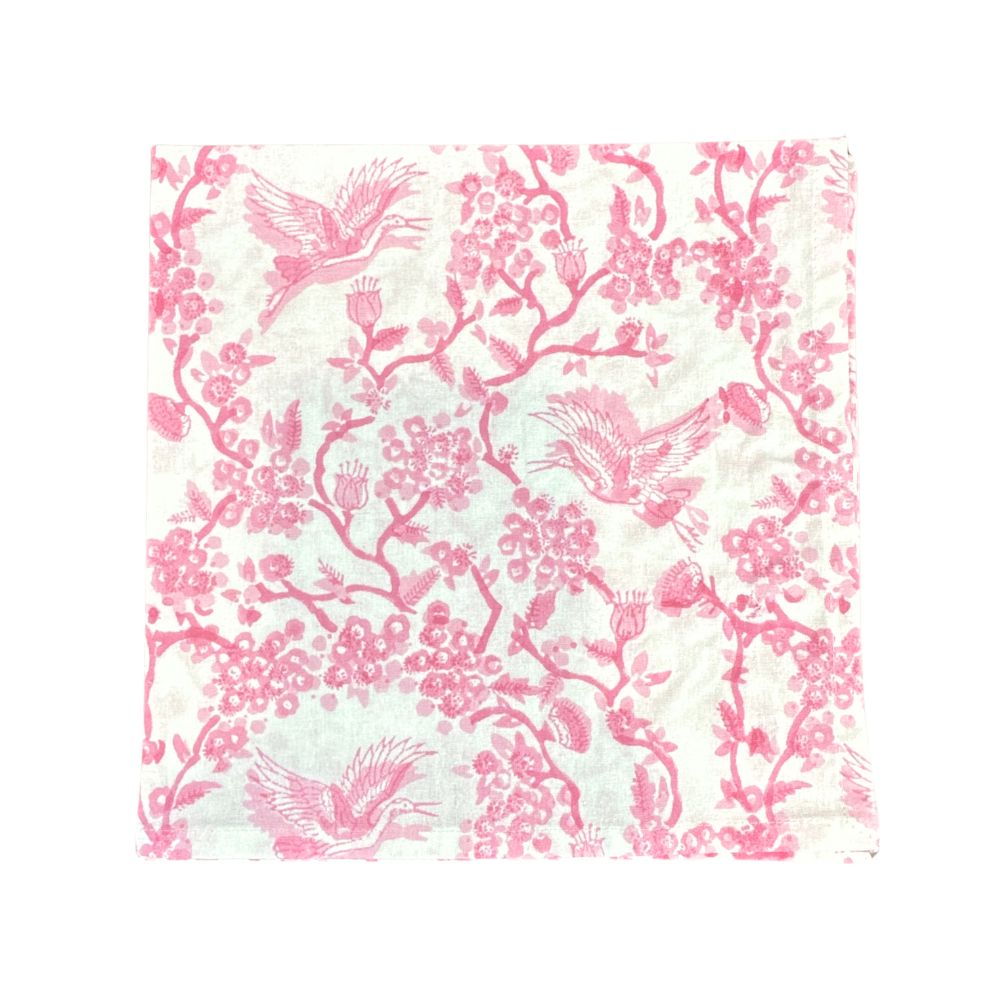 Pink Toile de Jouy Birds - Napkins (Set of 4) – Flying Sheep Country