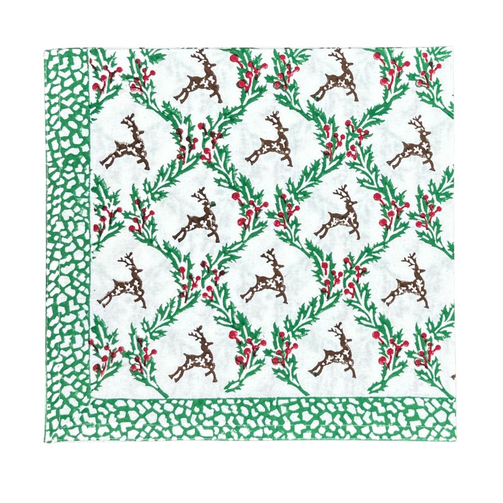 Enchanted Christmas Reindeer - Napkin (Set of 4) – Flying Sheep Country